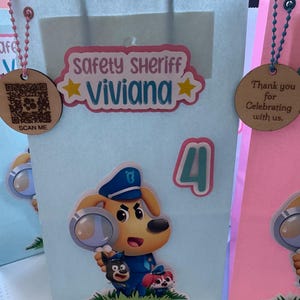 Safety Sheriff Labrador Party Favor Gift Bags |personalized Birthday ...
