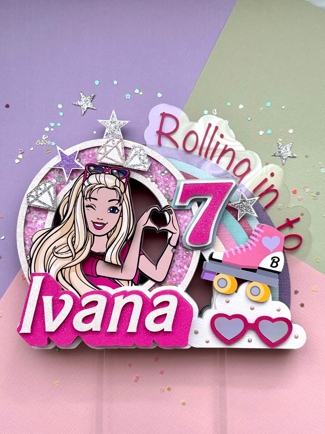 Personalized Fashion Doll Cake Topper: Pink Malibu Theme Shaker - Etsy