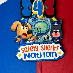 Police Dog Cake Topper Shaker With Light: Personalized Birthday Decor ...