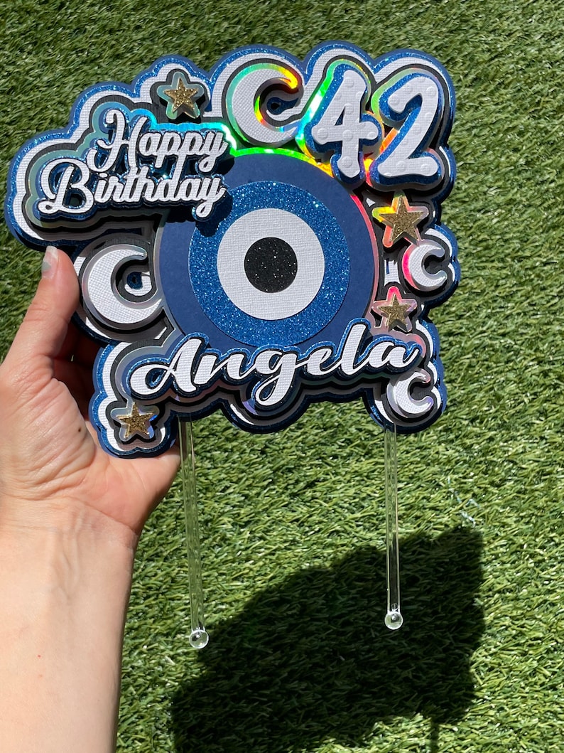 Evil Eye Cake Topper Personalized Cake Topper 3D Birthday - Etsy