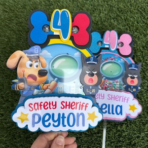 Police Dog Cake Topper Shaker With Light: Personalized Birthday Decor ...