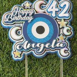 Evil Eye Cake Topper| Personalized Cake Topper 3D| Birthday Cake Decor ...
