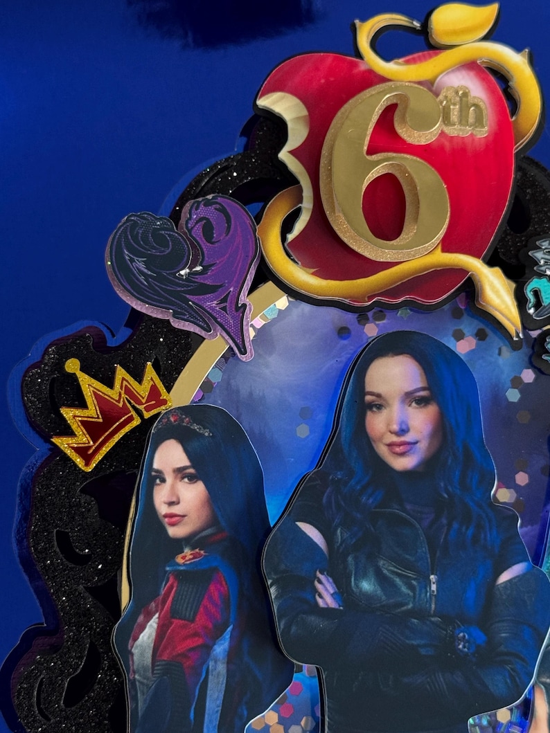 Descendants Cake Topper Mal Evie & Uma Party Decor Birthday Decoration ...