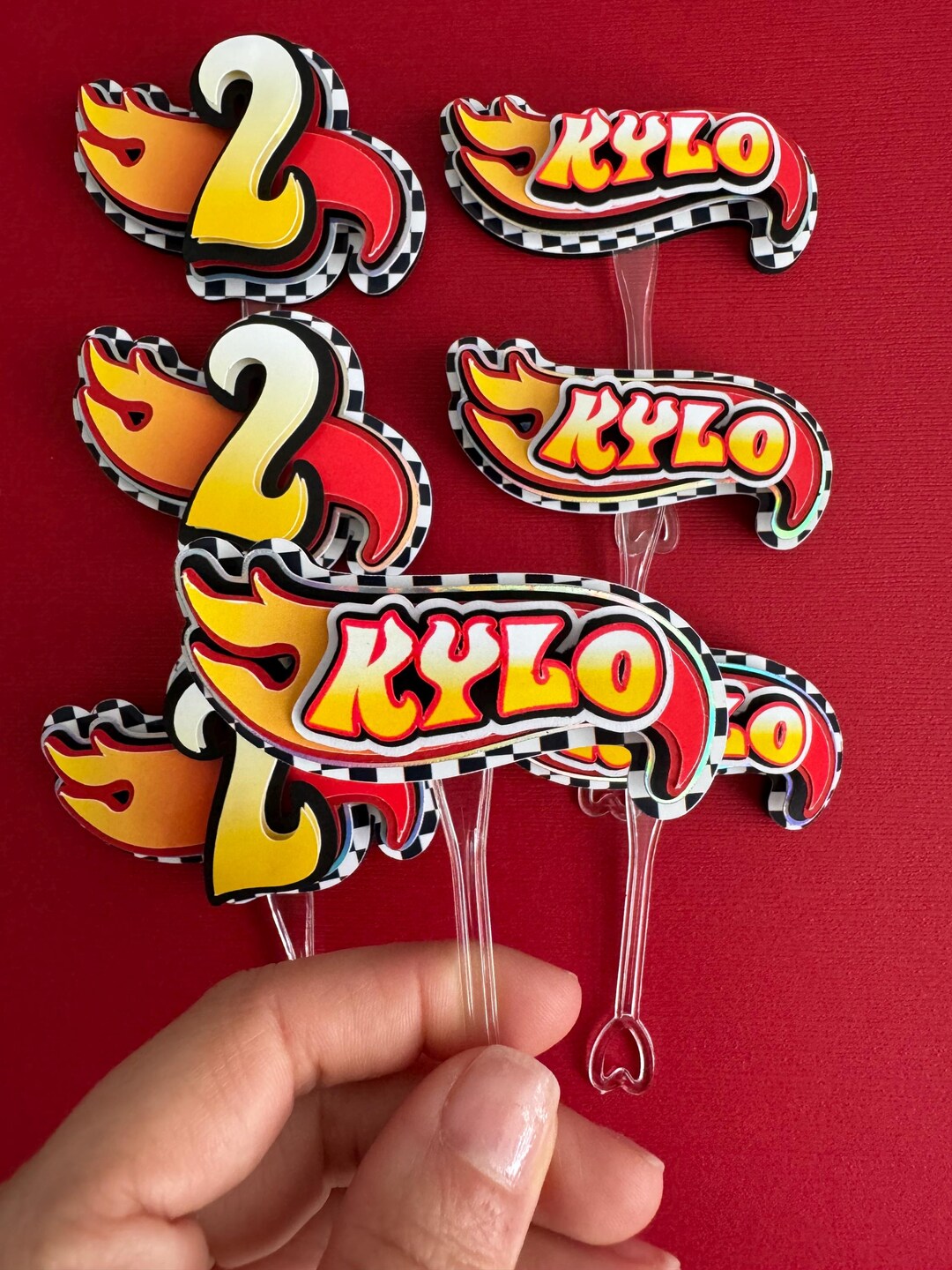 3D Fire Car Flames Cupcake Topper Set of 12 | Birthday Topper ...