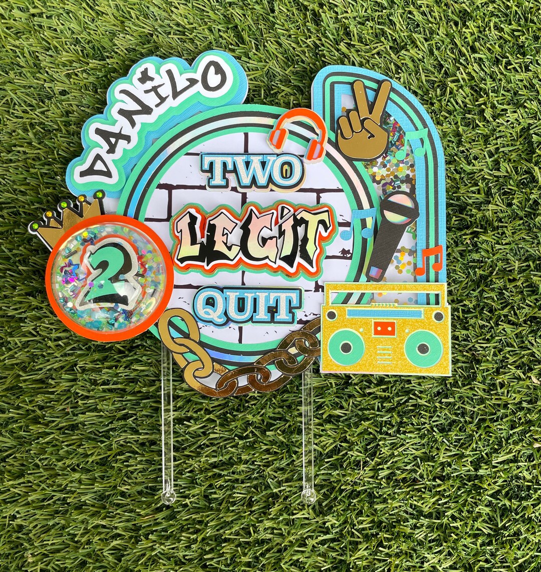 Two Legit to Quit Cake Topper: Personalized Birthday Decor With Shaker ...