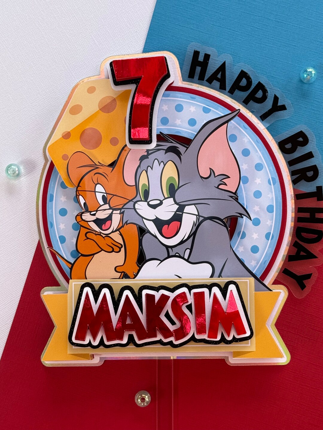 Tom and Jerry Cake Topper | Birthday Cake Decor | Custom Party Decor ...