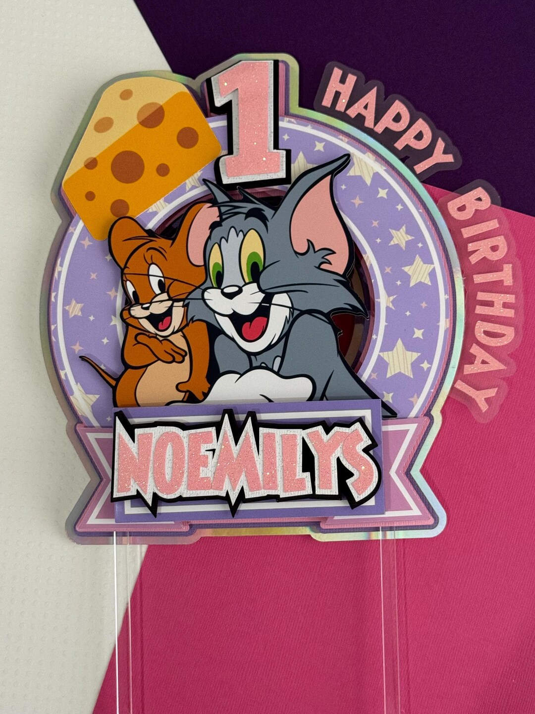 Tom and Jerry Cake Topper | Birthday Cake Decor | Custom Party Decor ...