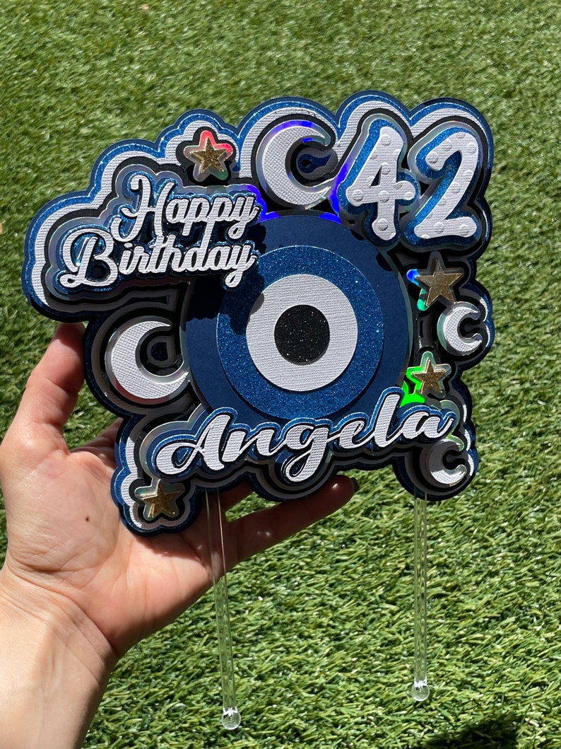 Evil Eye Cake Topper Personalized Cake Topper 3D Birthday - Etsy