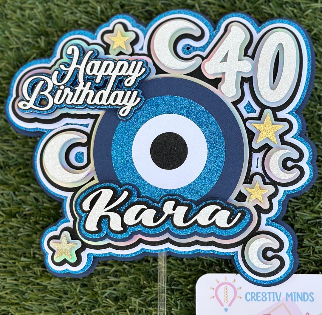 Evil Eye Cake Topper| Personalized Cake Topper 3D| Birthday Cake Decor ...