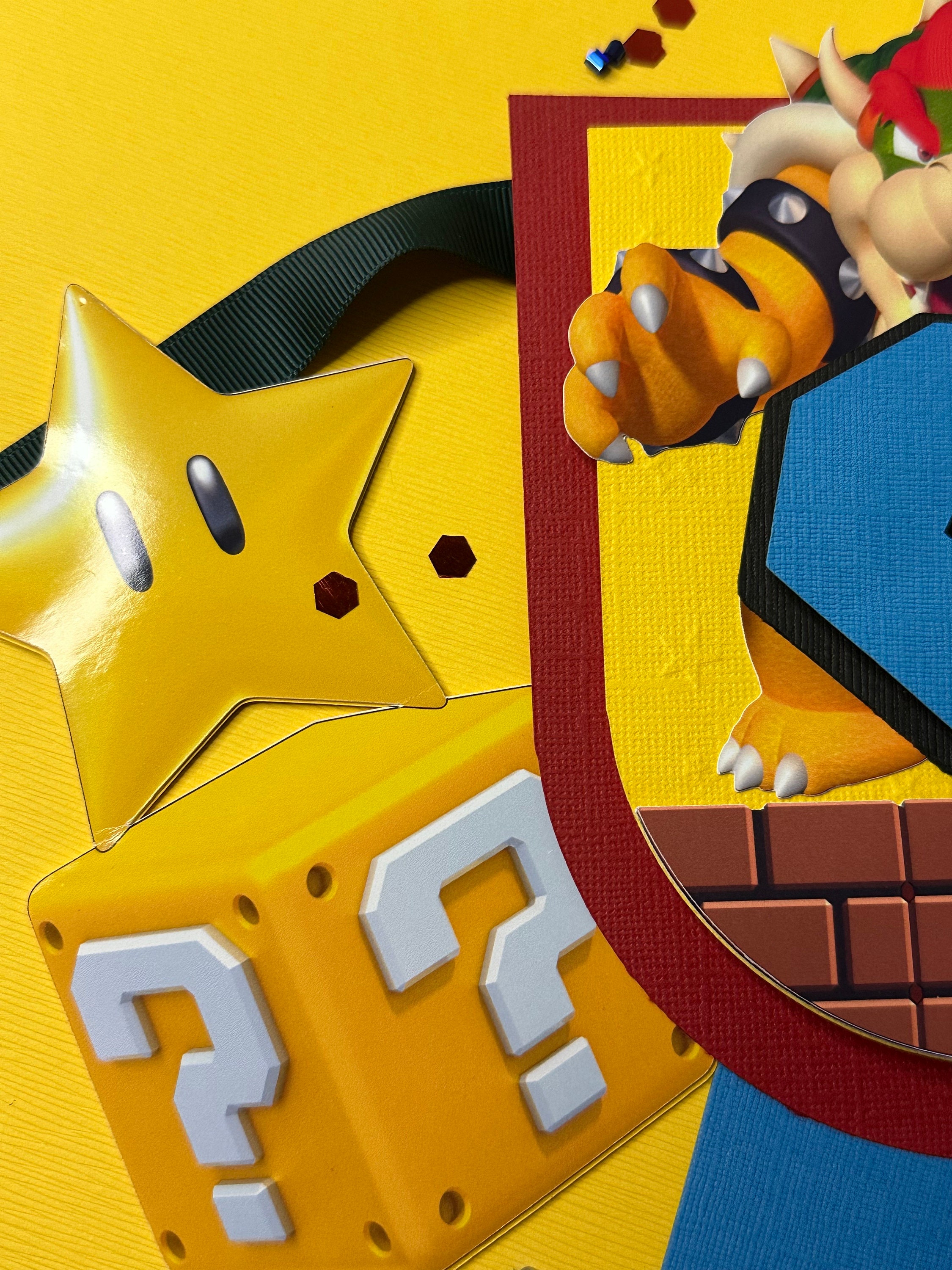 High Chair Mario Bros Birthday Banner Happy Birthday Banner Customized ...