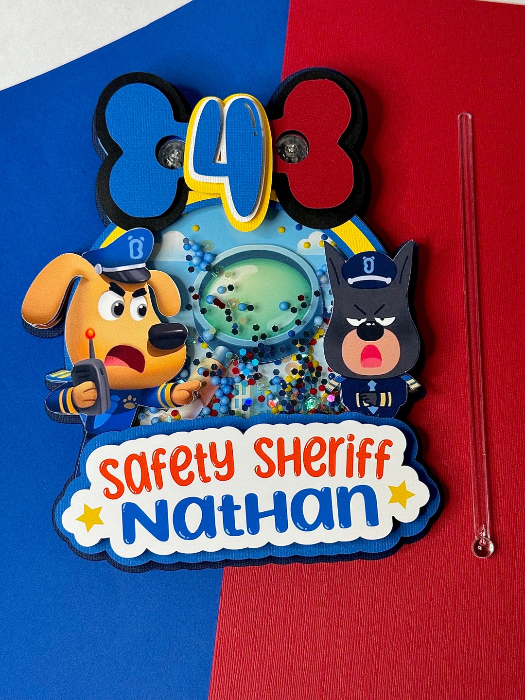 Police Cake Topper Shaker With Light| Safety Sherrif Labrador Cake ...