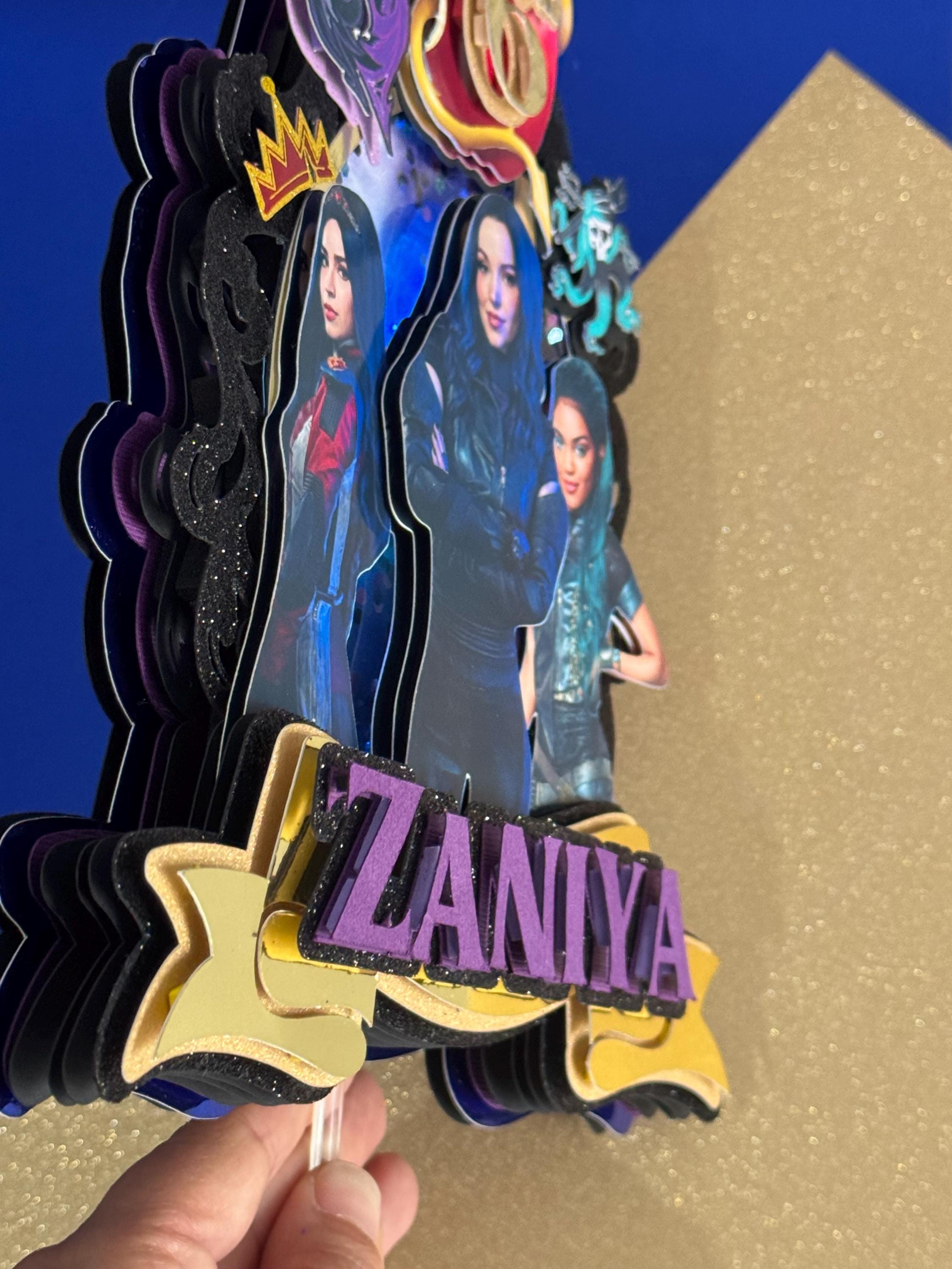 Descendants Cake Topper Mal Evie & Uma Party Decor Birthday Decoration ...