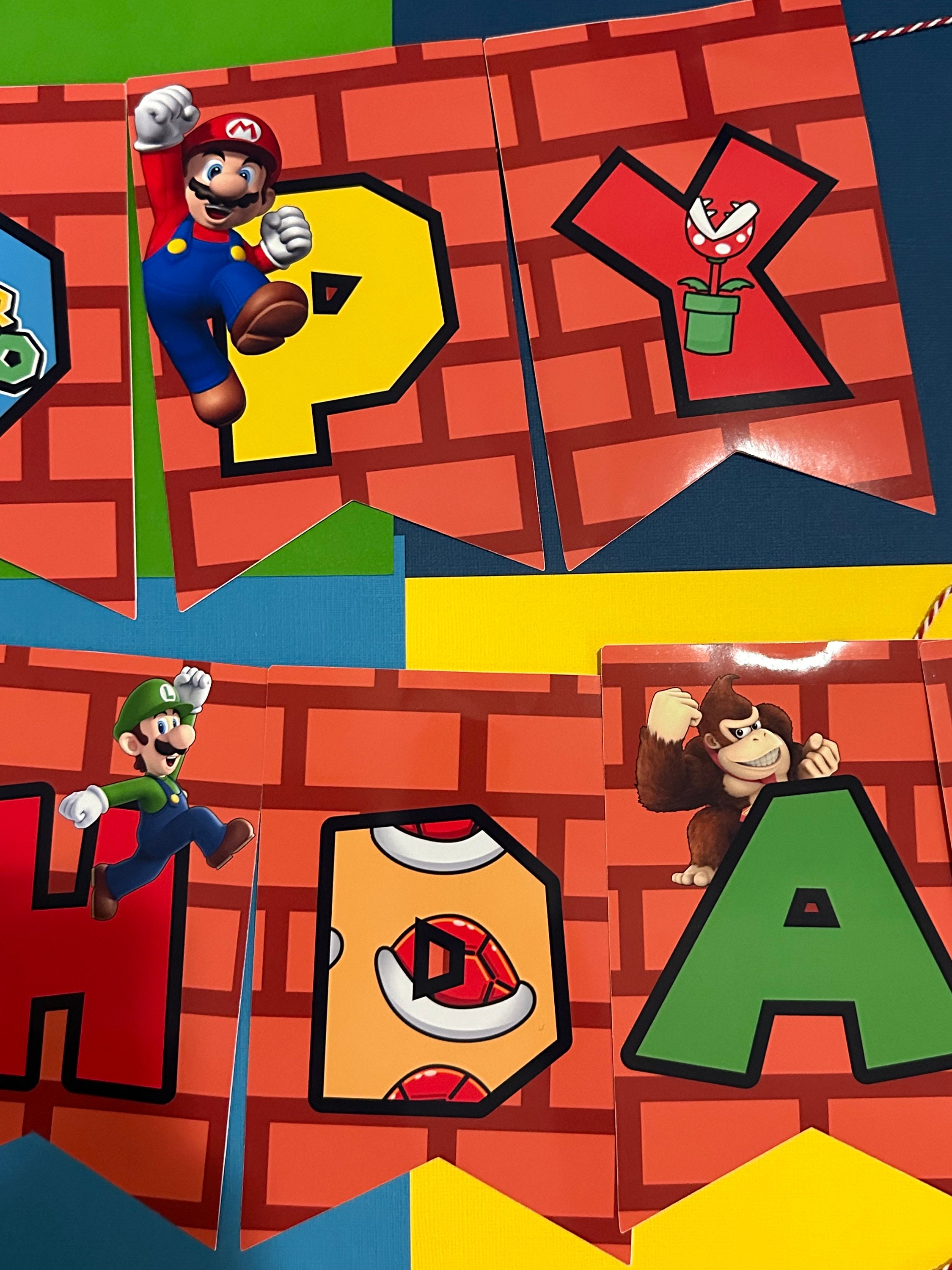 Pancarta de cumpleaños Super Mario Bros / Pancarta de pared de - Etsy ...