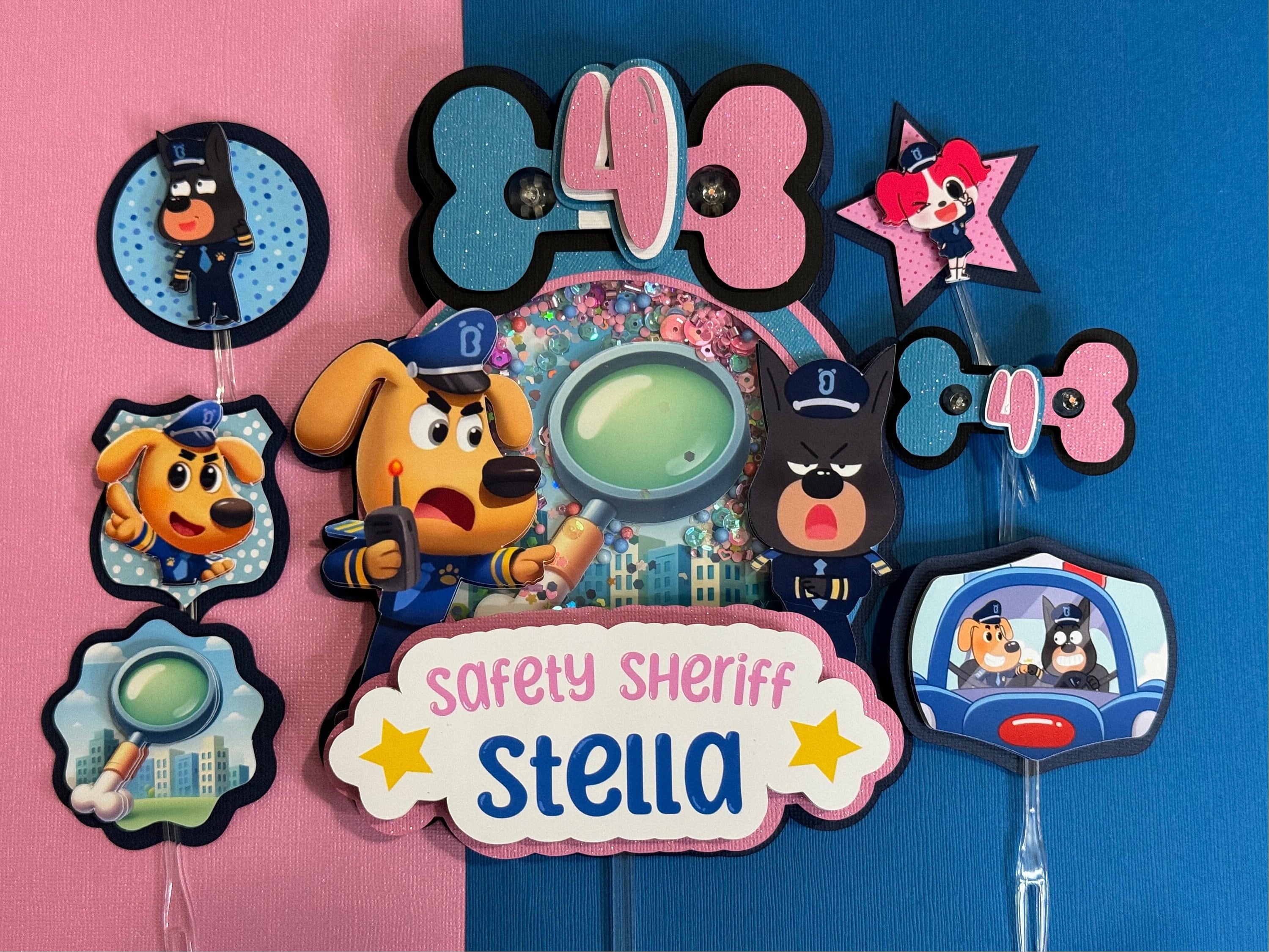 3D Cupcake Topper Inspired in Safety Sheriff Labrador personalized ...