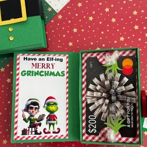 Grinch Elft Gift Card Holder Set of 2 Boxes - Gift Box - Christmas Box ...
