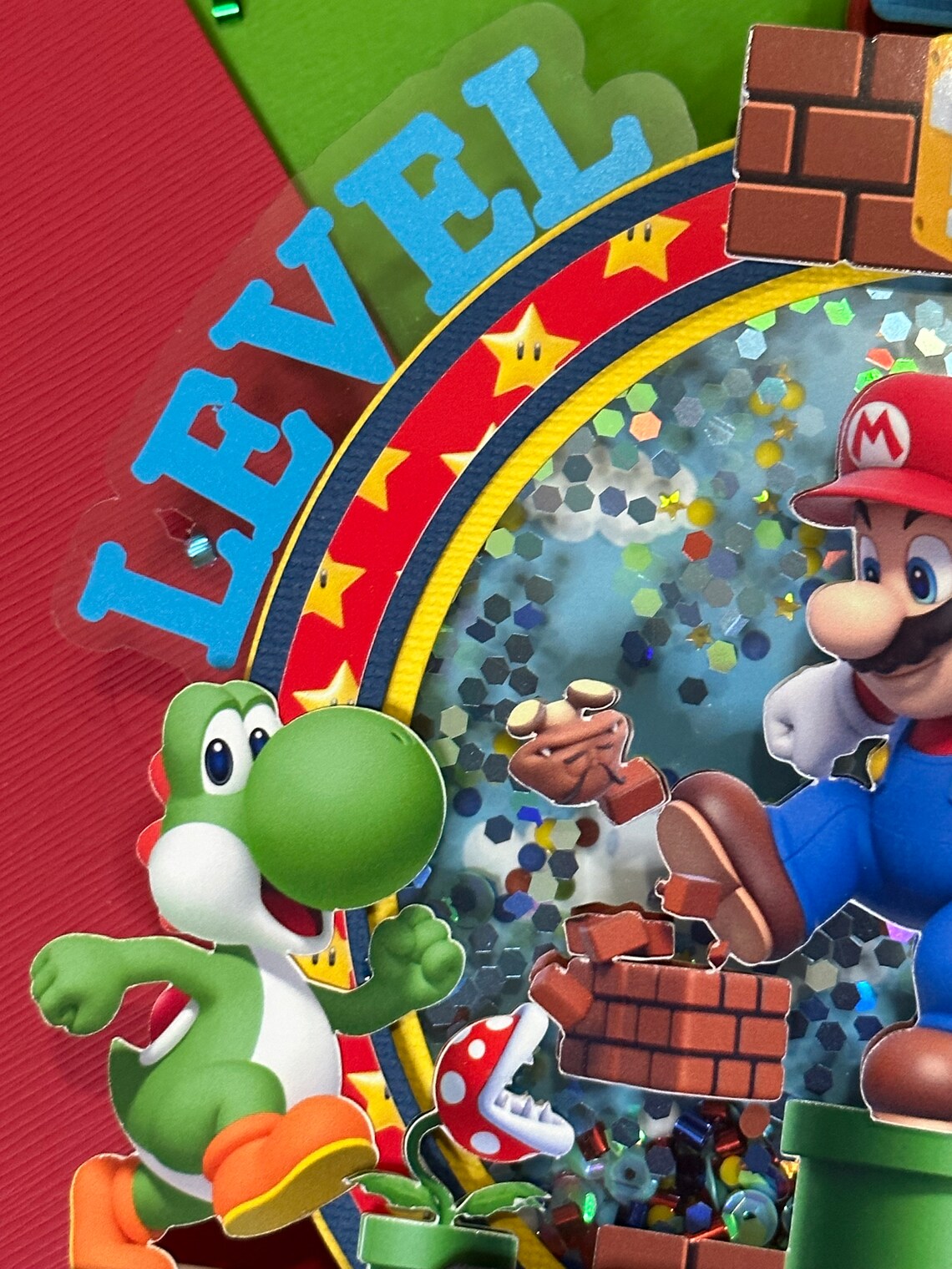 Mario Bros Cake Topper Shaker With Lights| Personalized Cake Topper ...