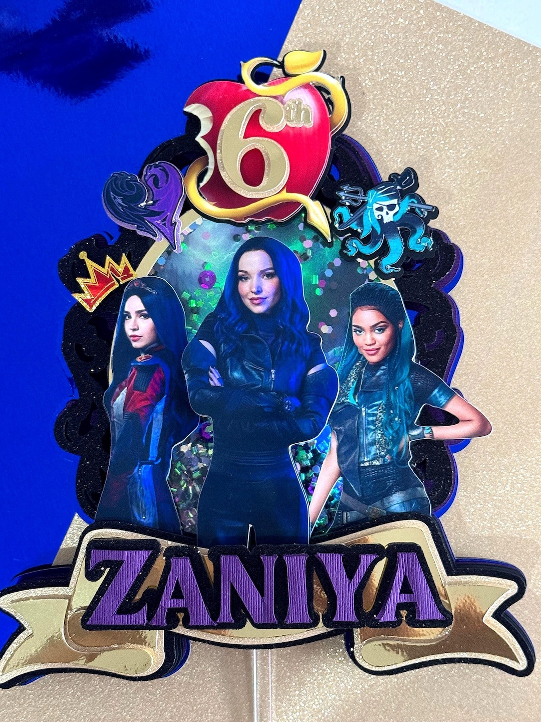 Descendants Cake Topper Mal Evie & Uma Party Decor Birthday Decoration ...