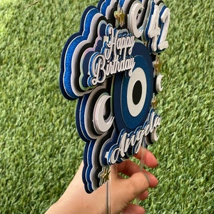 Evil Eye Cake Topper| Personalized Cake Topper 3D| Birthday Cake Decor ...