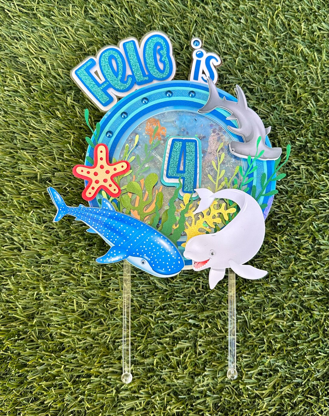 Under the Sea Cake Topper: Personalized Water Shaker With Light - Etsy
