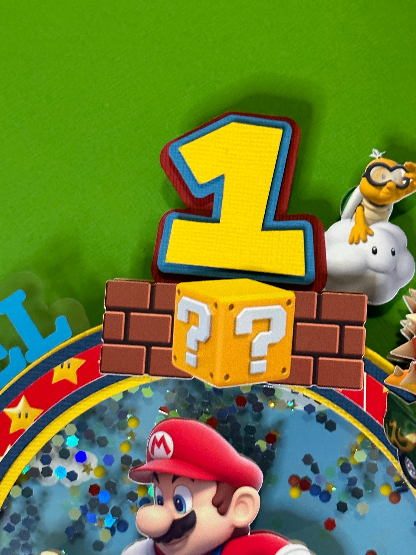 Mario Bros Cake Topper Shaker With Lights| Personalized Cake Topper ...
