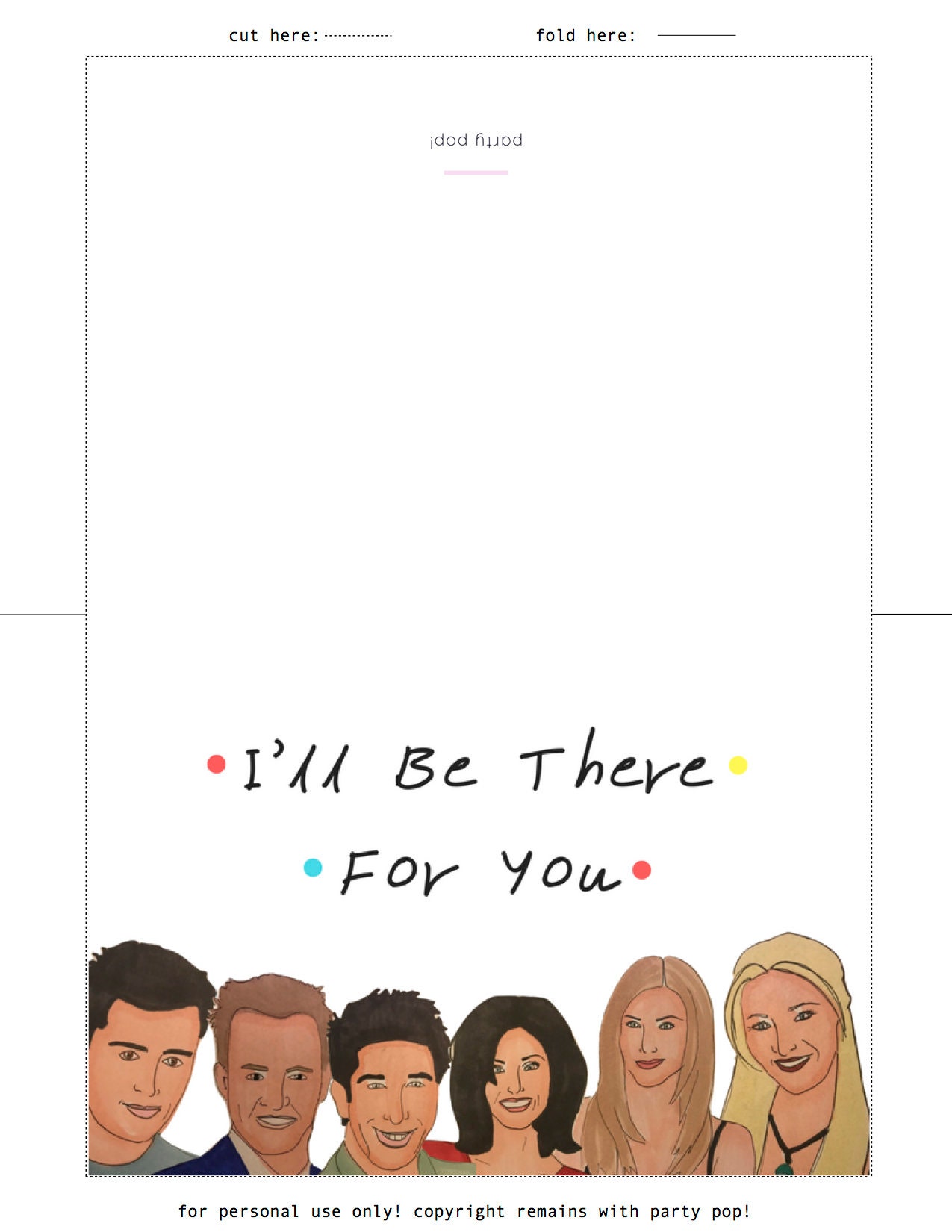 Friends Tv Show Inspired Digital Download Card Printable | Etsy
