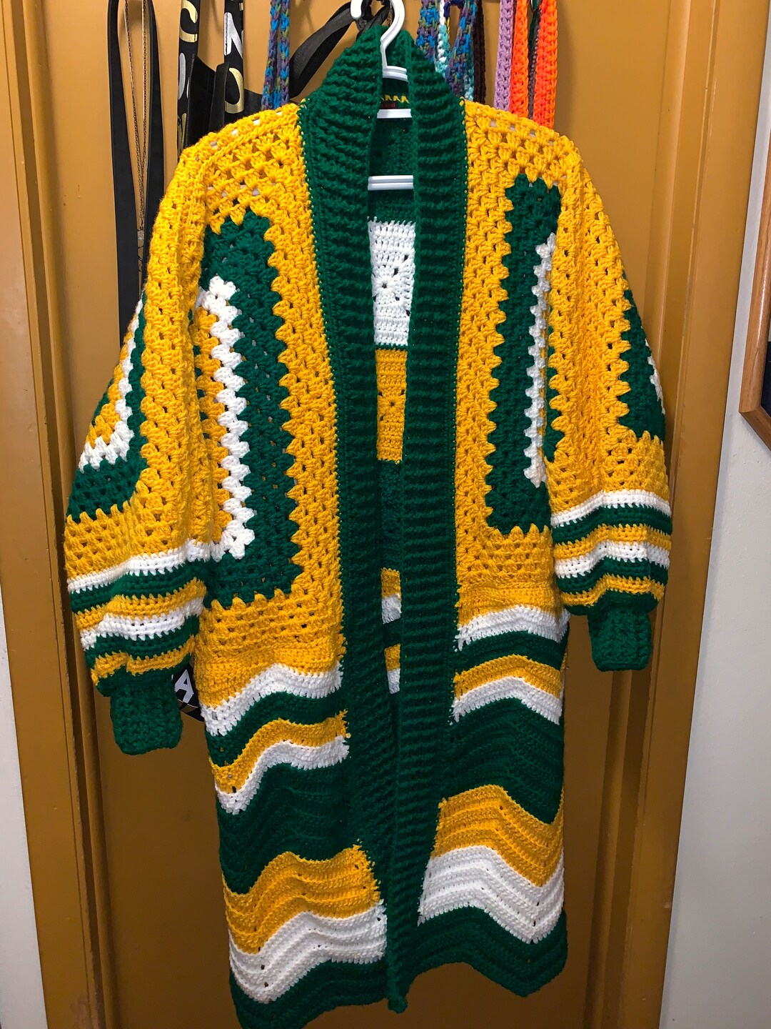 One of a Kind Plus Size Green, and Gold Green Bay, Packer Cardigan ...