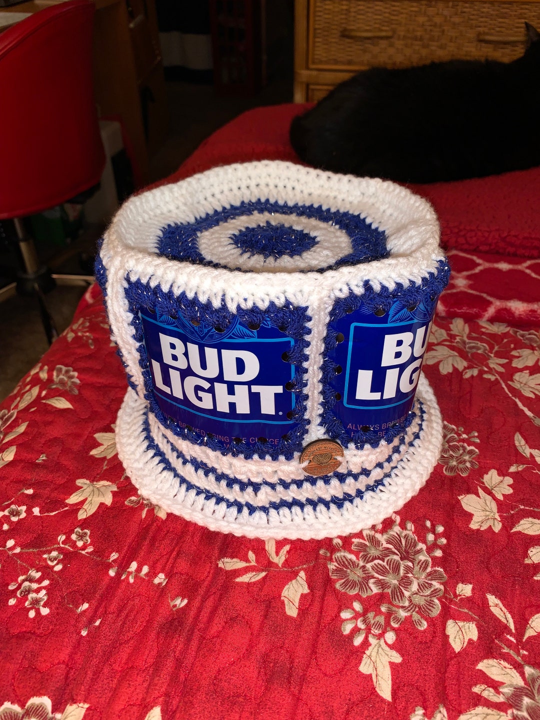 Retro Beer Can Hat Blue & White - Etsy