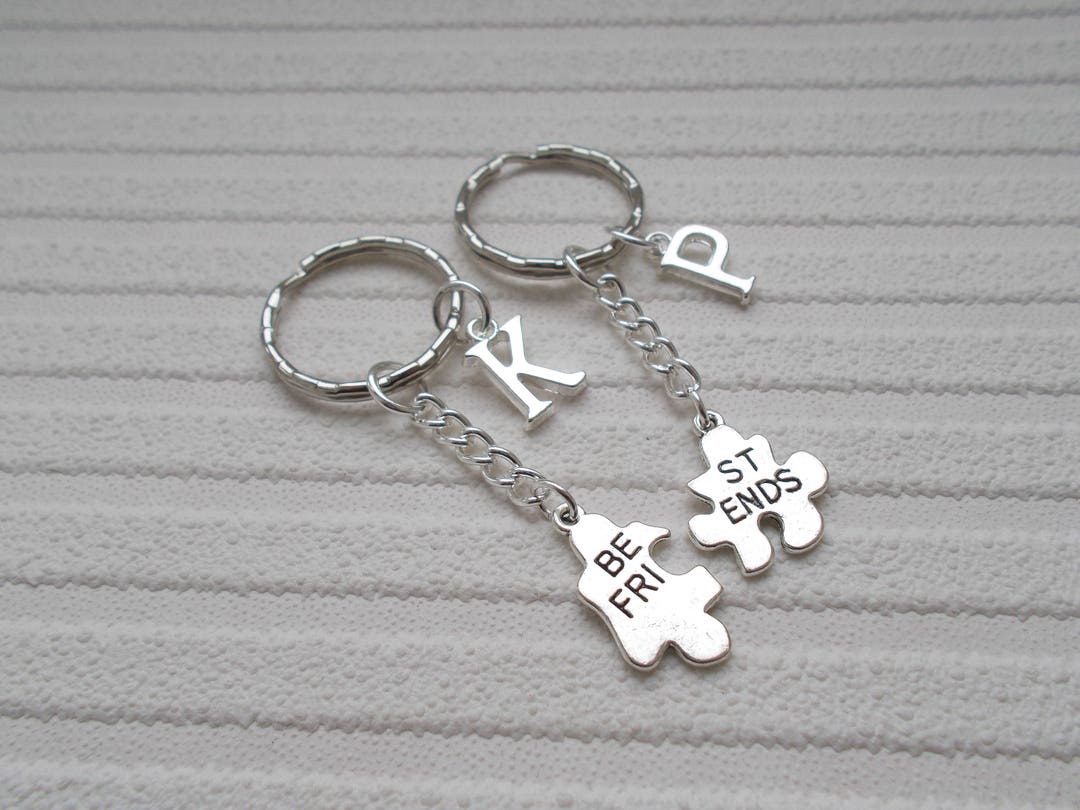 Best Friends Keyring Set, Silver Keyrings, Set of Two Keychains ...
