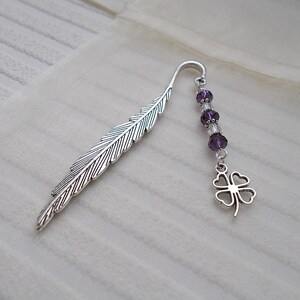 Silver 4 Leaf Clover Bookmark Beaded Gift for Women - Etsy