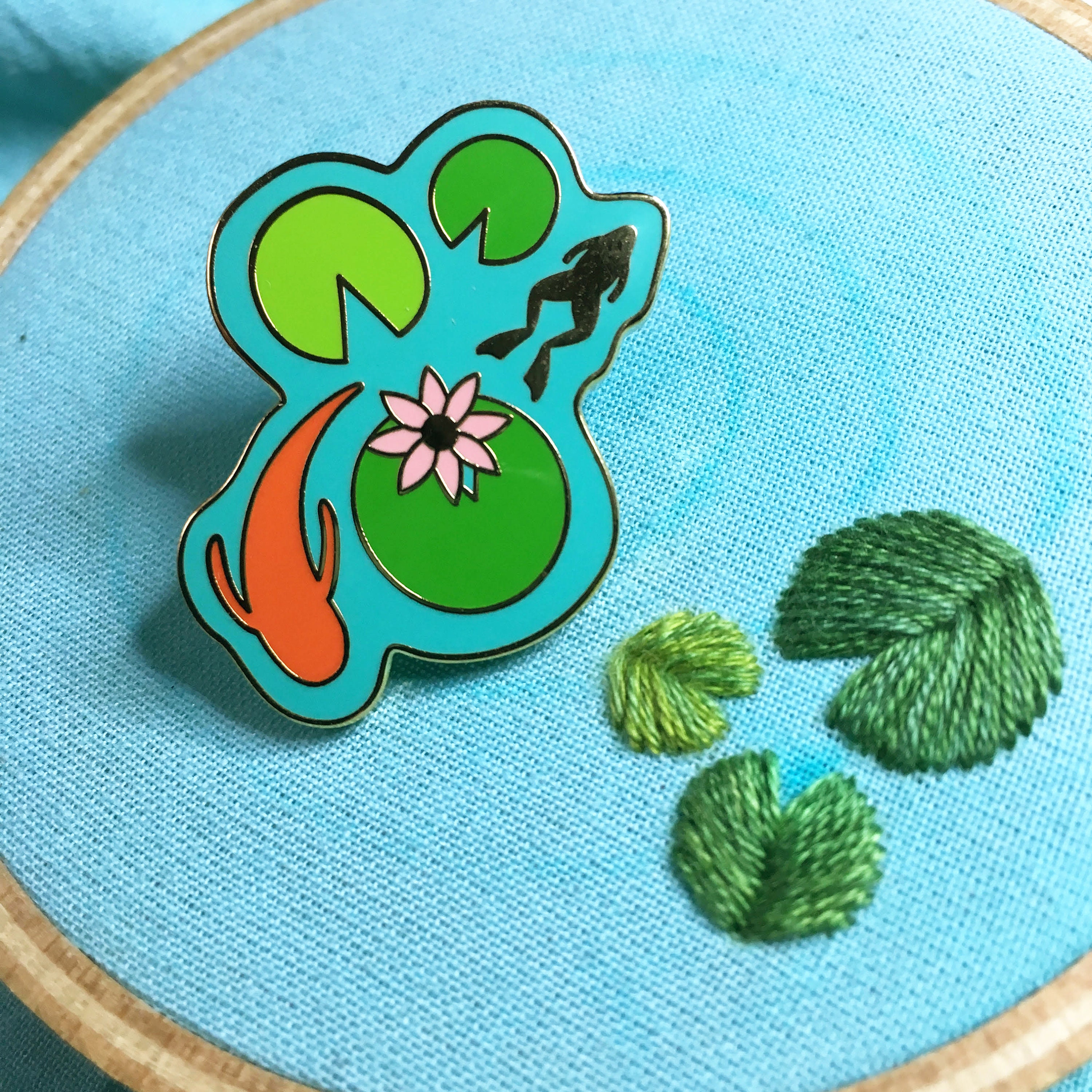 Lily Pond Hard Enamel Pin - Etsy