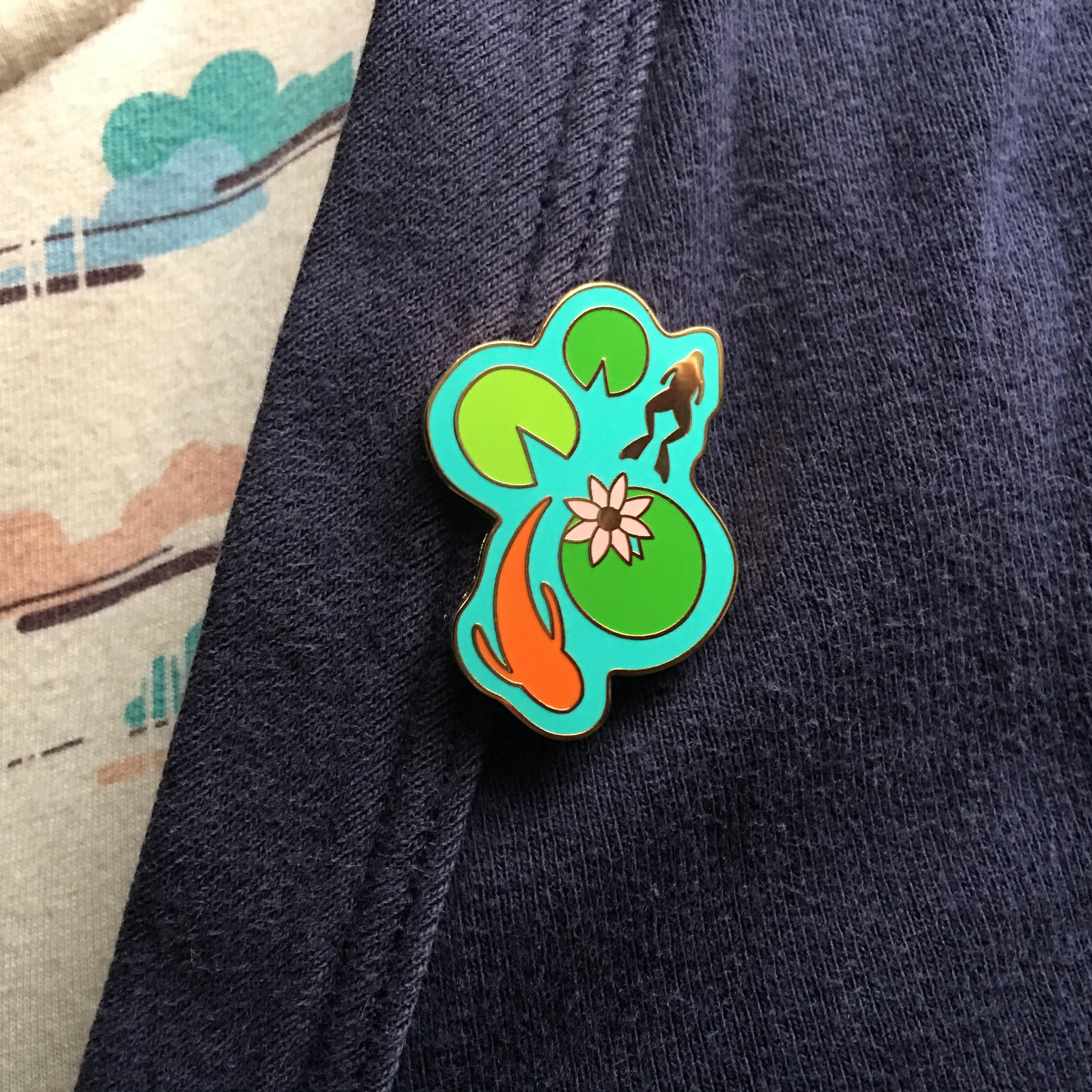 Lily Pond Hard Enamel Pin - Etsy