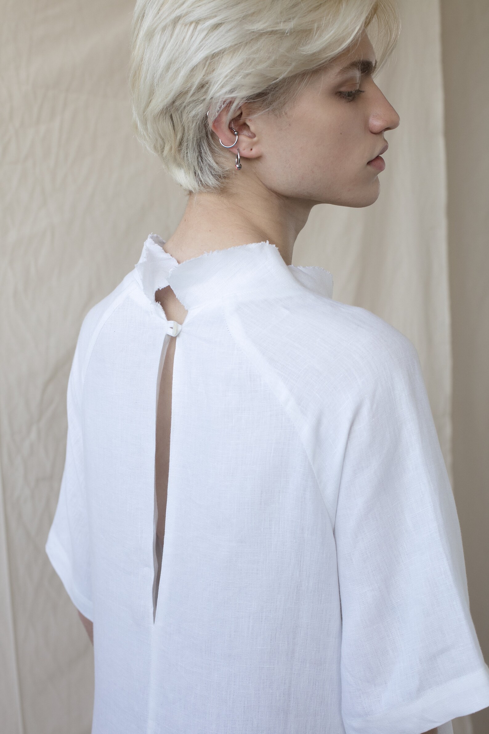 White Maxi Dress Minimalist Clothing White Linen Dress | Etsy