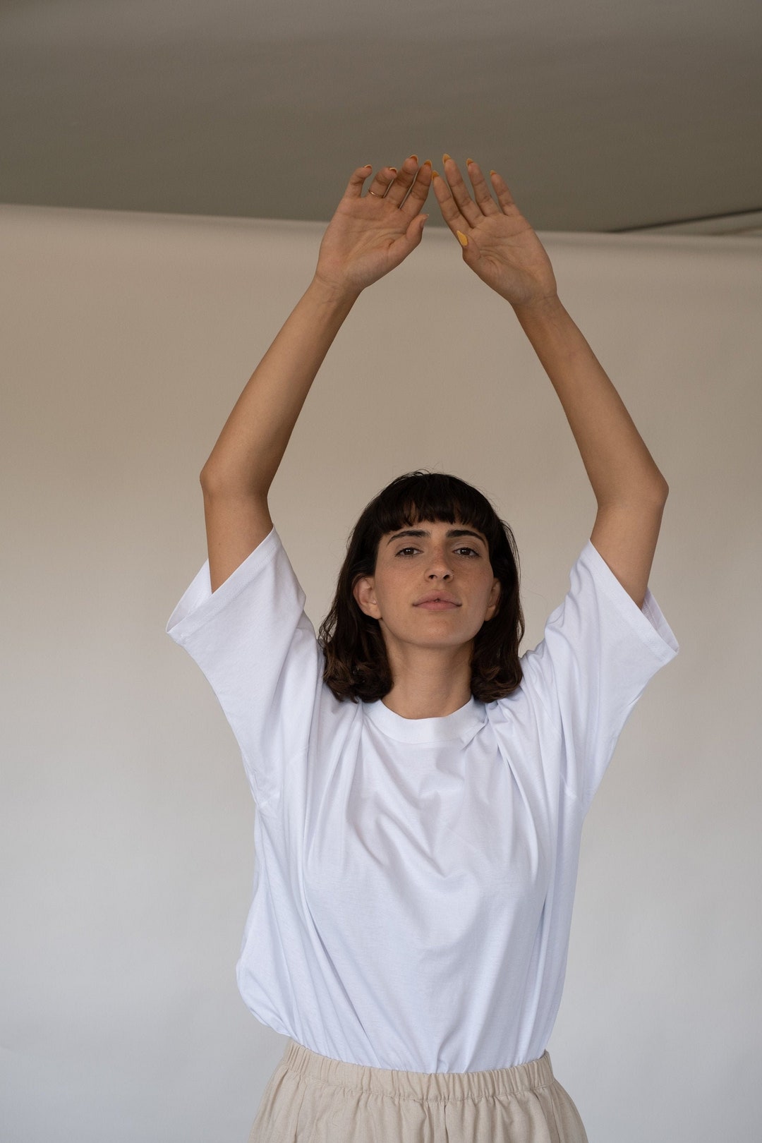 Women's White Tee • White T-shirt • Plain White Tee • Women's T-shirt • Oversized Half Sleeve ...