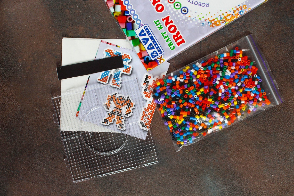Perler Beads Magnets ROBOTS Craft Kit for Kids With Pegboard - Etsy
