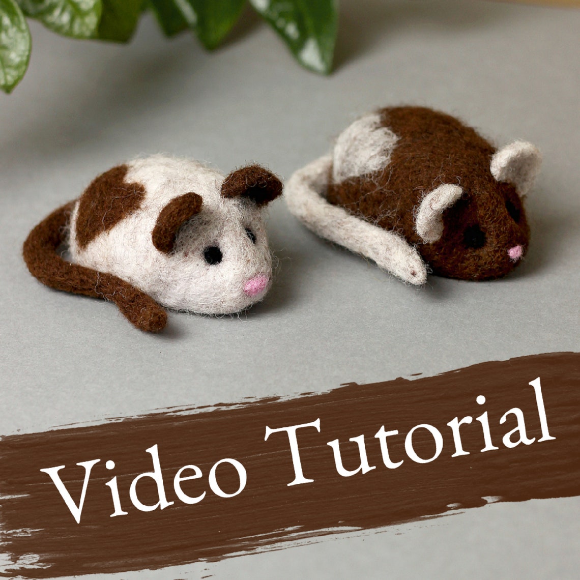 Needle Felting MOUSE Pattern, Punch Needle Video Tutorial, for Adults ...
