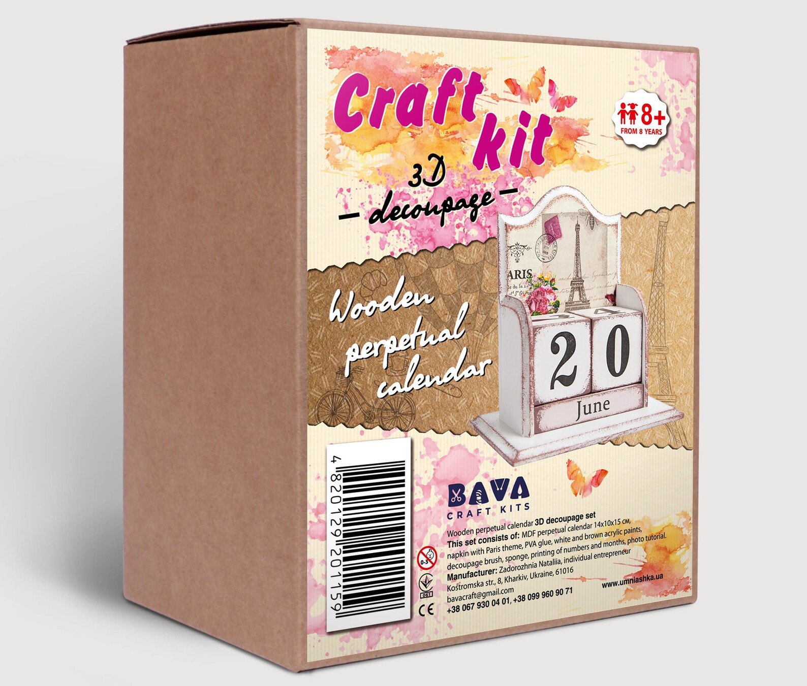 Wooden Perpetual Calendar Decoupage Craft Kit Desk Perpetual - Etsy