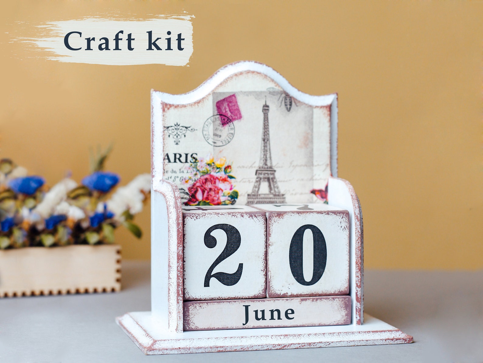 Wooden Perpetual Calendar Decoupage Craft Kit Desk Perpetual - Etsy