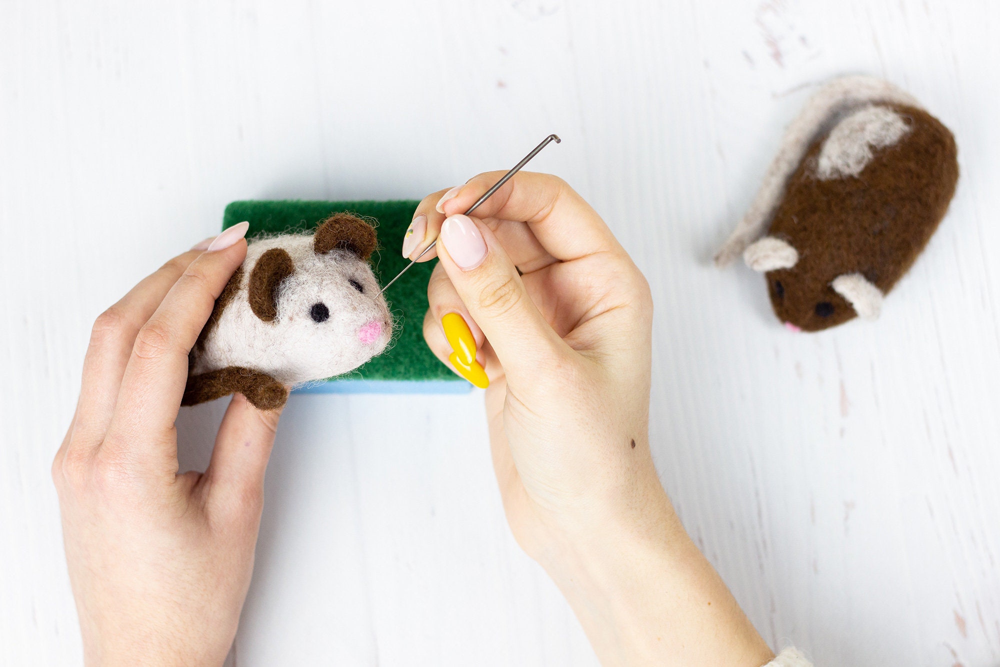 Needle Felting MOUSE Pattern, Punch Needle Video Tutorial, for Adults ...