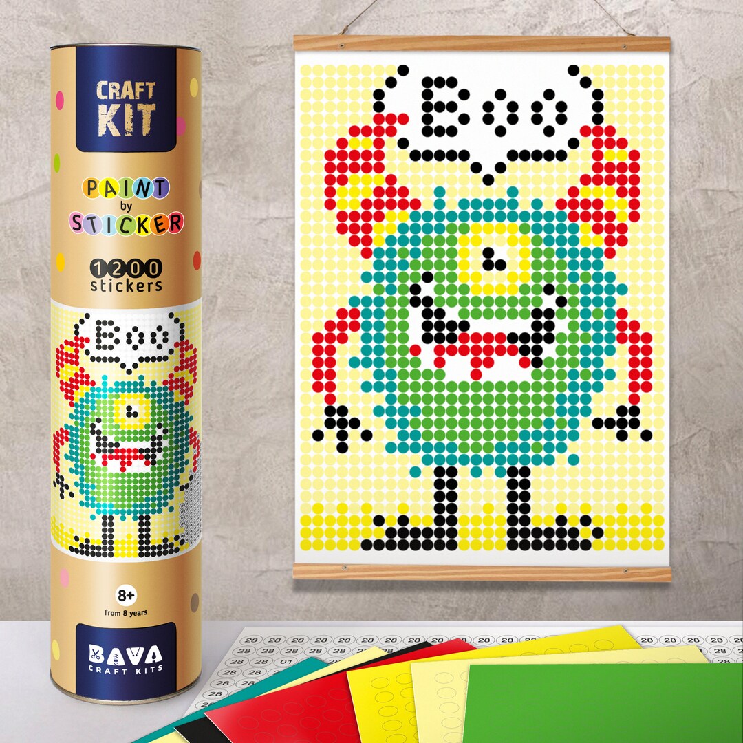Paint by Sticker MONSTER Craft Kit 1200 Stickers - Etsy