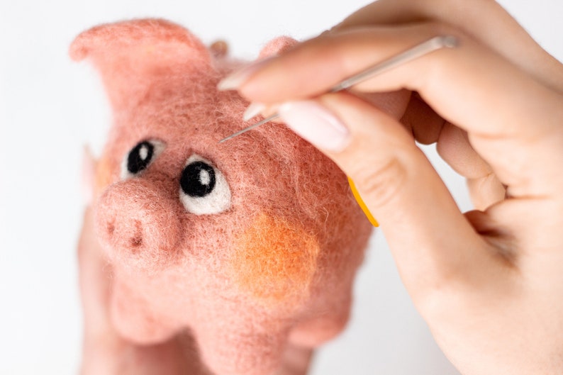 Punch Needle Felting Pig Beginner Craft Kit for Adults - Etsy
