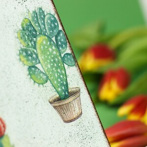 Wooden Cell Phone Stand Decoupage Diy Kit, Cactus Decor Phone Stand for ...
