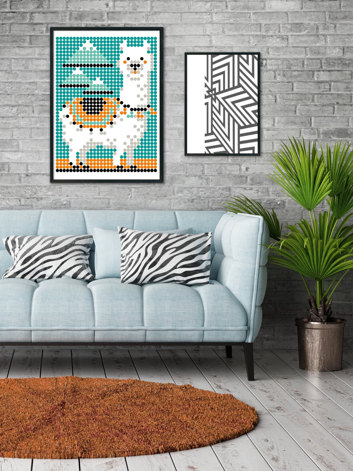 Paint by Sticker LAMA DIY Kit, Pixel Wall Art, Mosaic Kit - Etsy