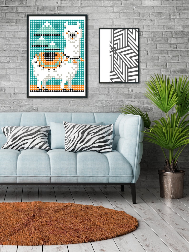 Paint by Sticker LAMA DIY Kit, Pixel Wall Art, Mosaic Kit - Etsy