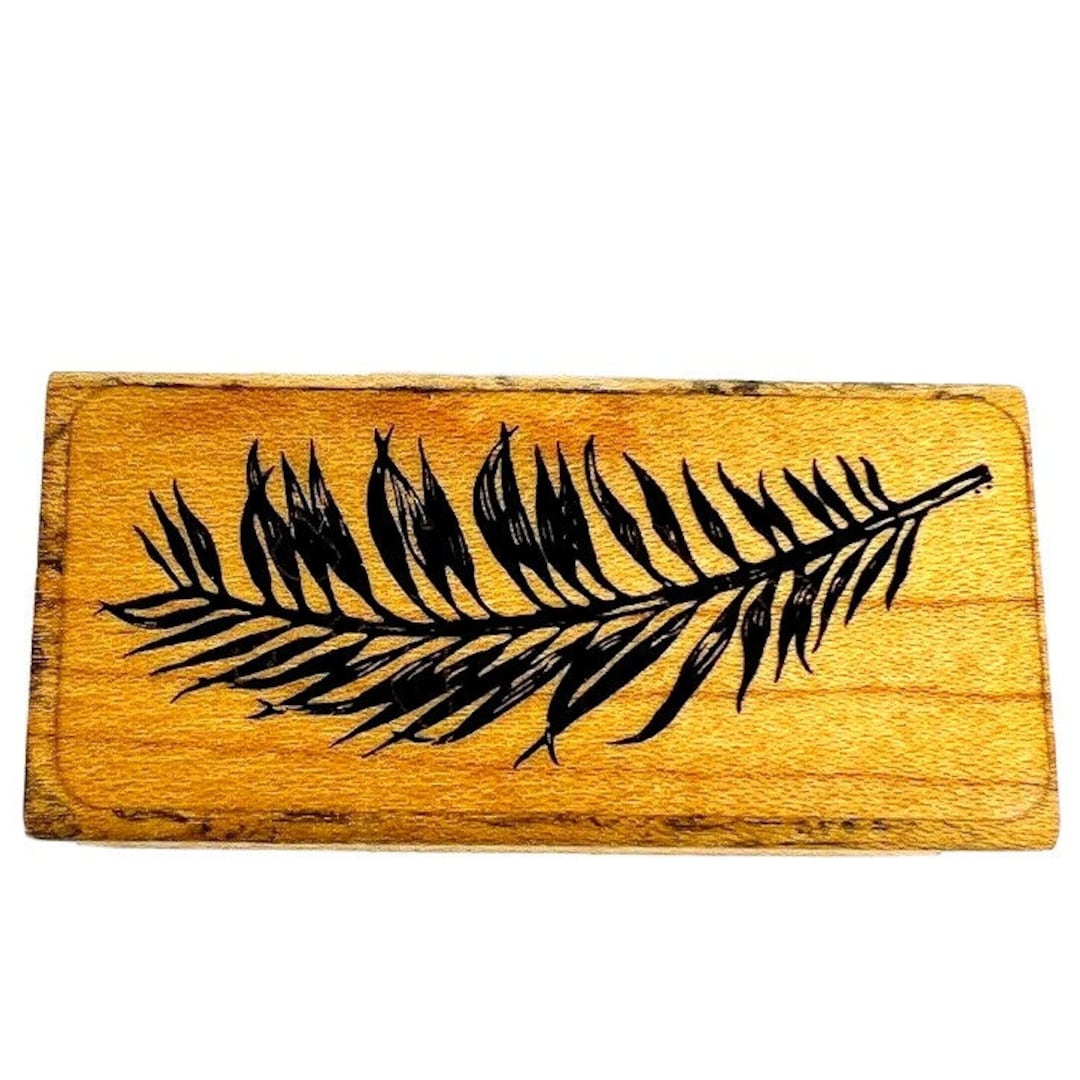 Vintage Stampscapes Rare Demo Frond Rubber Stamp Palm Leaf Fern Feather ...