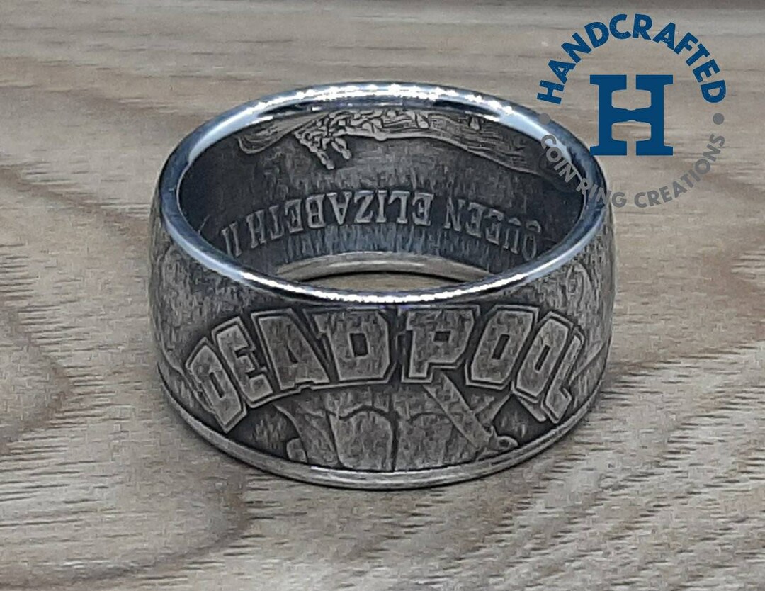 DEADPOOL Silver Coin Ring - Etsy