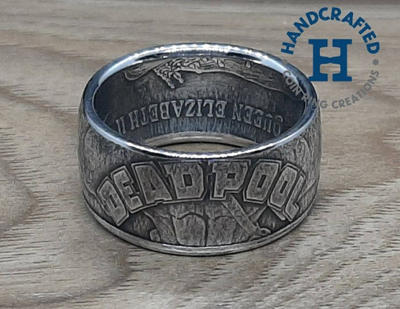 DEADPOOL Silver Coin Ring - Etsy