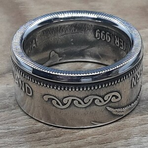 Pure Silver New Zealand Silver Fern Coin Ring | Etsy