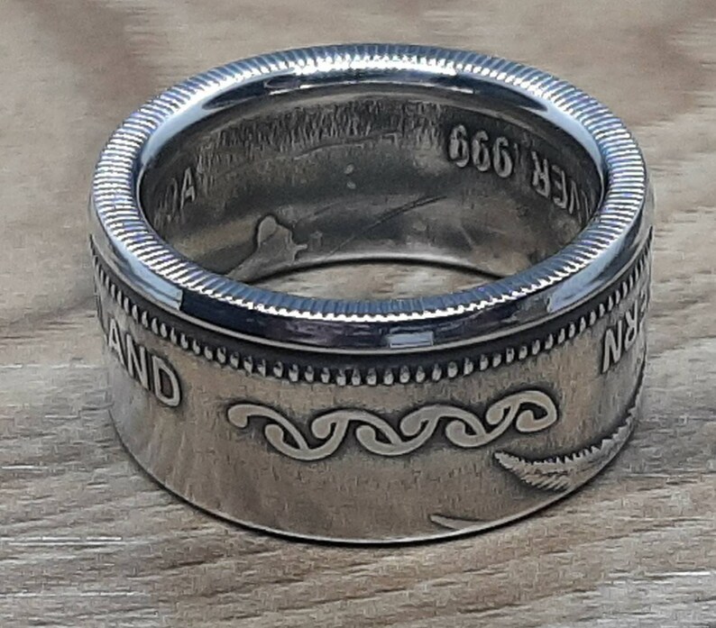 Pure Silver New Zealand Silver Fern Coin Ring | Etsy