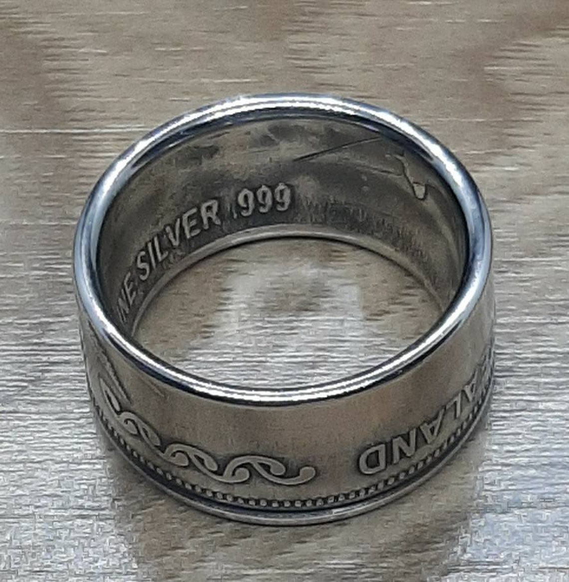 Pure Silver New Zealand Silver Fern Coin Ring | Etsy