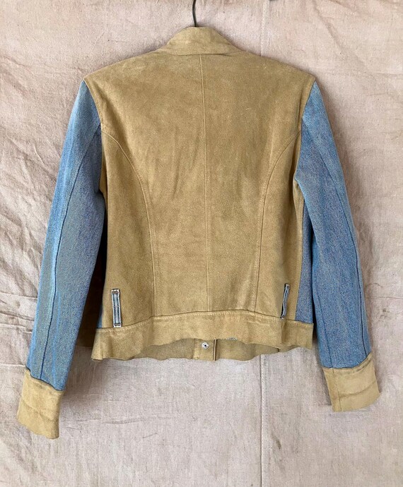 1970’s Suede & Denim Patchwork Jacket 70s, sz S/M - Gem